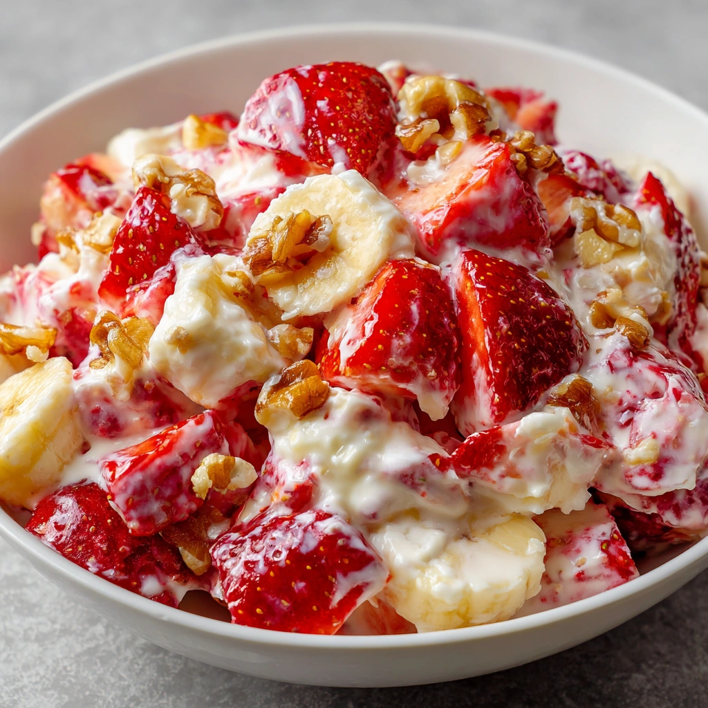Strawberry Banana Cheesecake Salad - tastywithyou.com